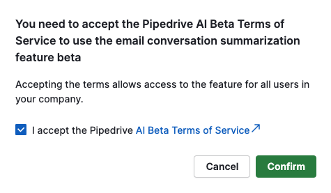 AI email summarization - Knowledge Base | Pipedrive